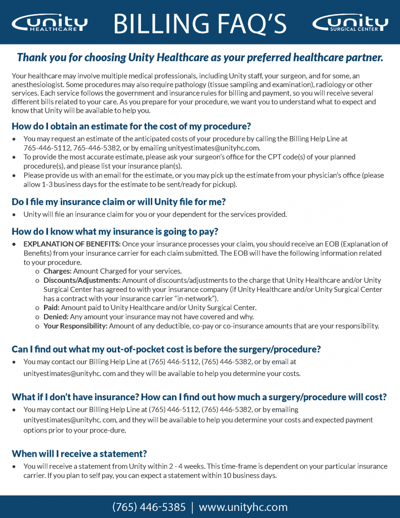 Pay Your Bill Online! - Unity Healthcare