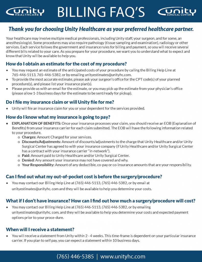 Pay Your Bill Online! - Unity Healthcare